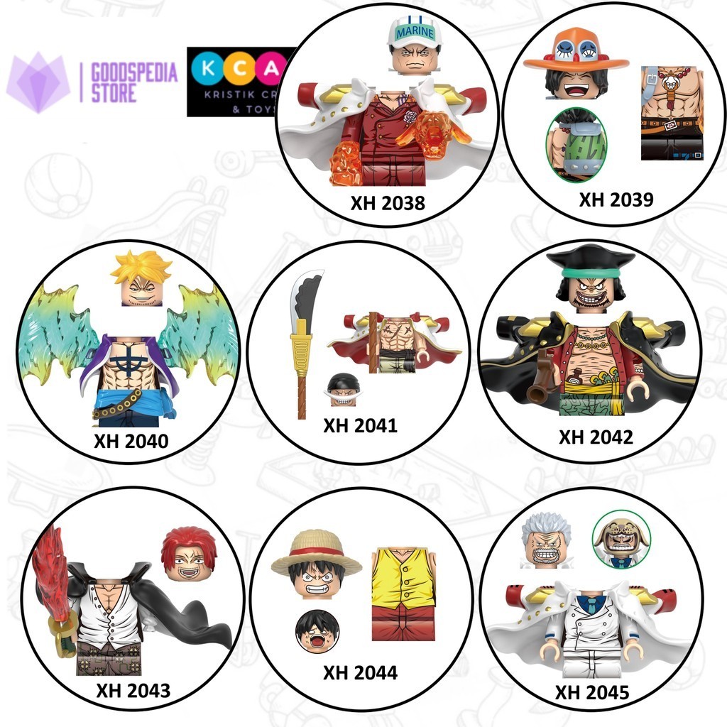 Mini Figure Stacking Blocks X0353 - one piece Sakazuki Portgas Marco ...