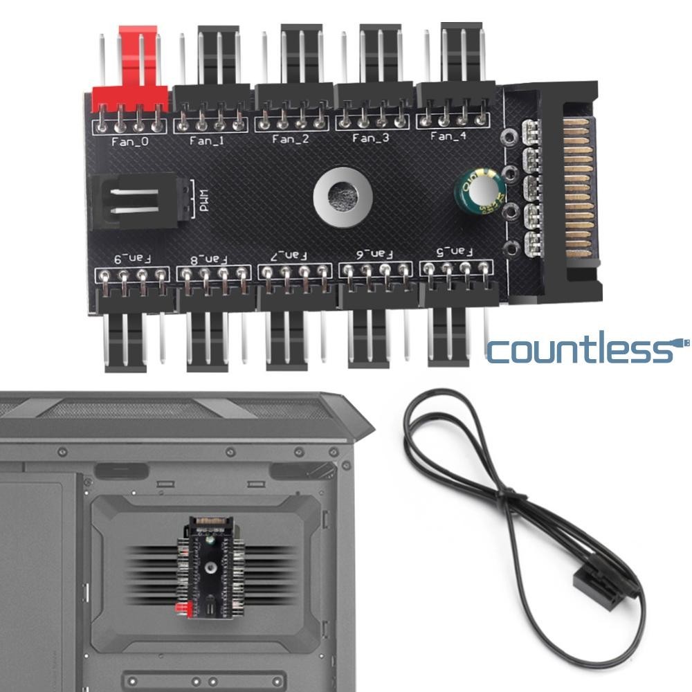 Chassis Fan Hub 1 To 10 Way Splitter Hub 4 Pin PWM Fan Hub for PC ...