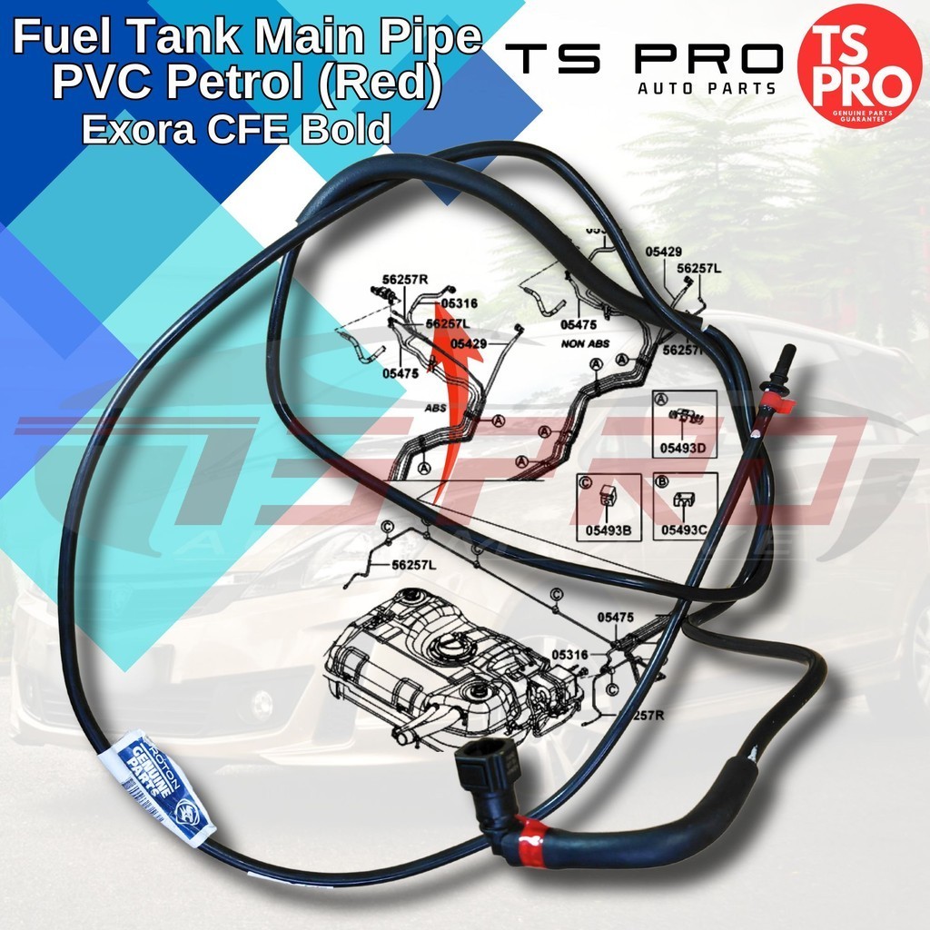 Proton Exora CFE Bold Genuine Fuel Tank Main Pipe PVC Petrol (Red ...