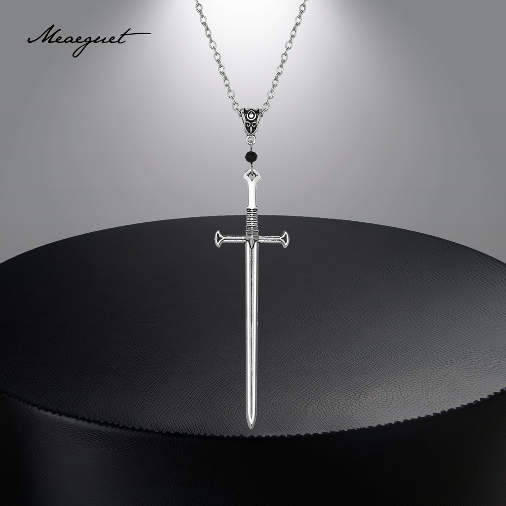 Meaeguet Punk Sword Pendant Necklace for Men Women Gothic Long Dagger ...