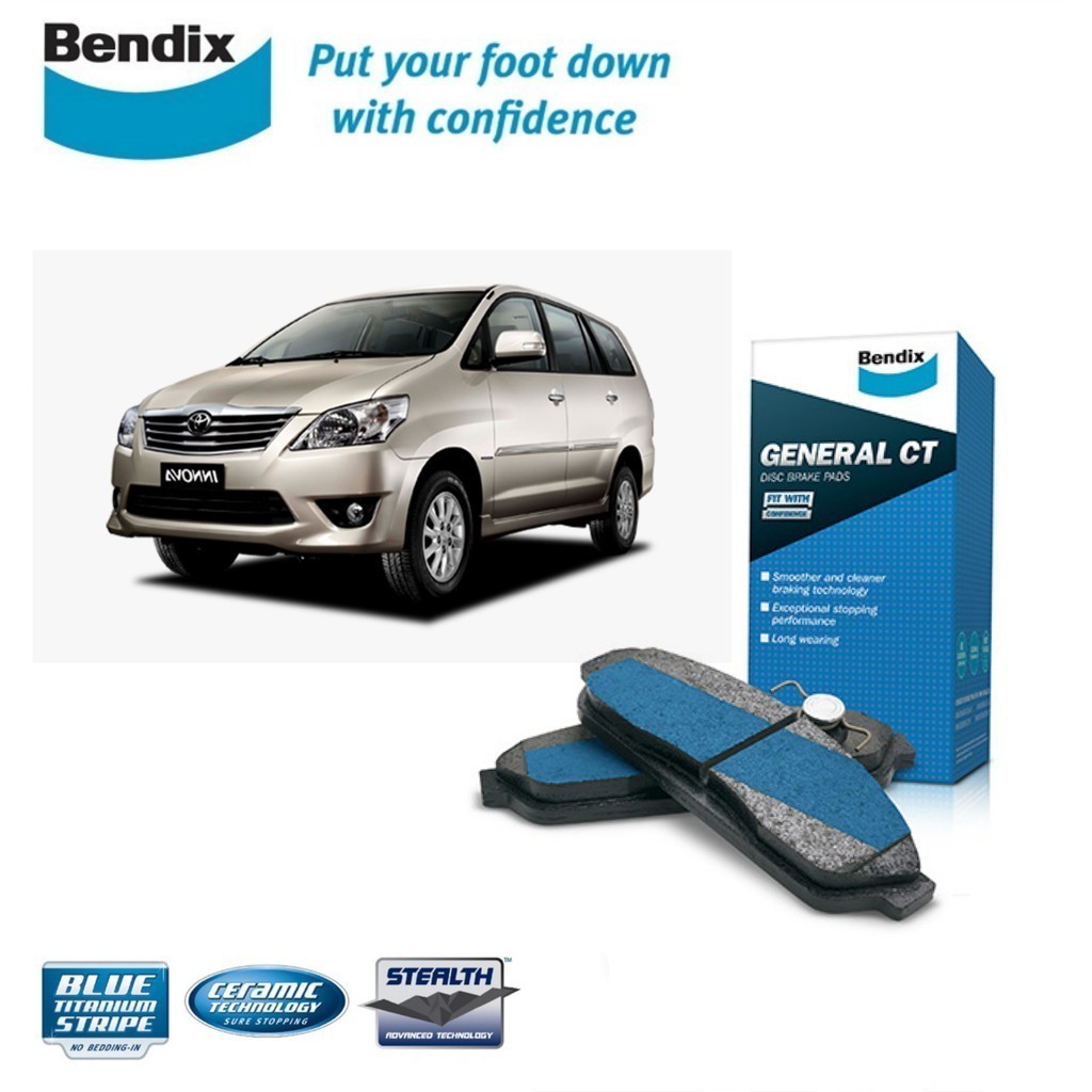 Original Bendix DB1741GCT Front Brake Pad - Toyota Innova 2004-2015 ...