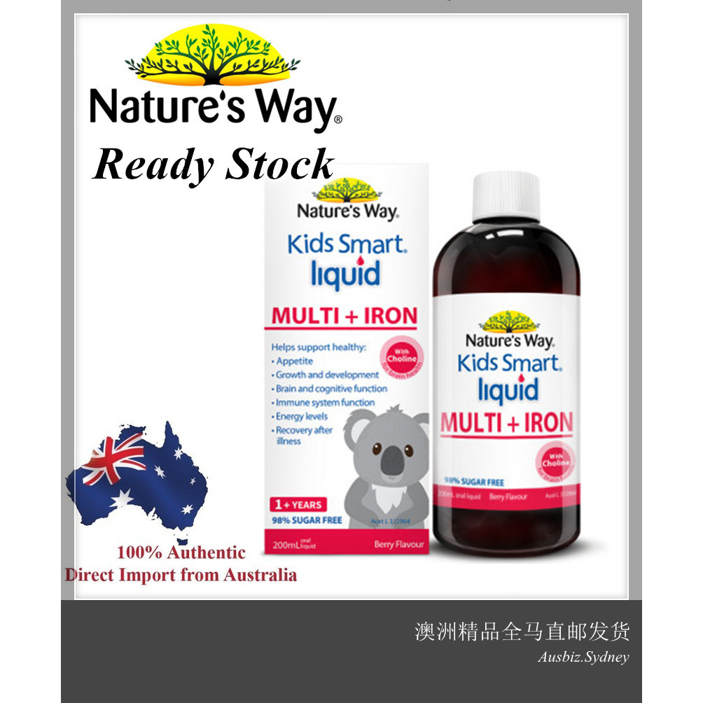 [Ready Stock EXP: 06/2026] Nature's Way 儿童维生素补铁液 Kids Smart Liquid ...