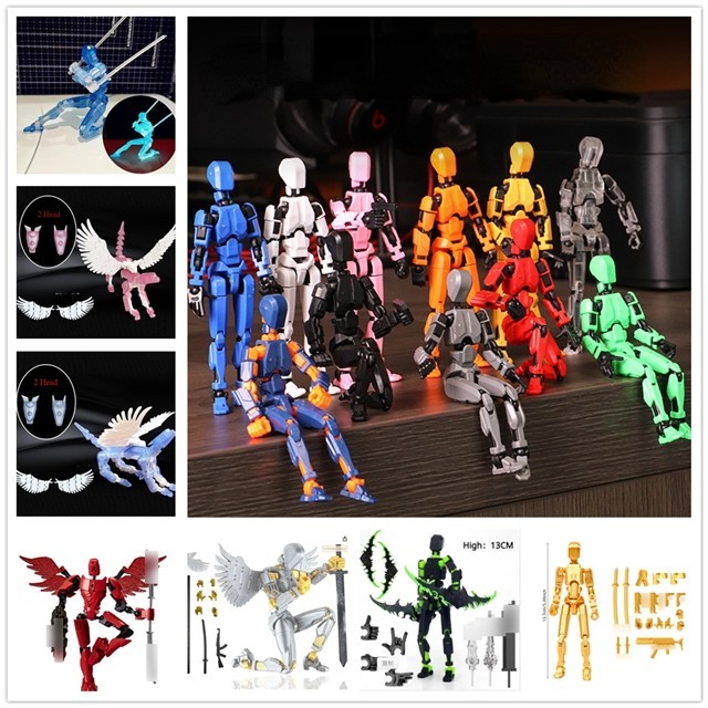 Robot Lucky 13 Action Figure 3D Dummy 13 Movable Figures Titans 13 ...