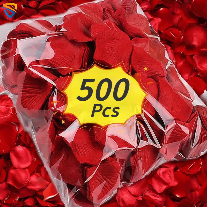 500Pcs Silk Simulation Artificial Rose Petals Floral Birthday Wedding ...