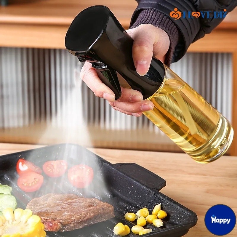 HS 200/500ML Press-type Plastic Oil Spray Bottle/ Cooking Oil Control ...