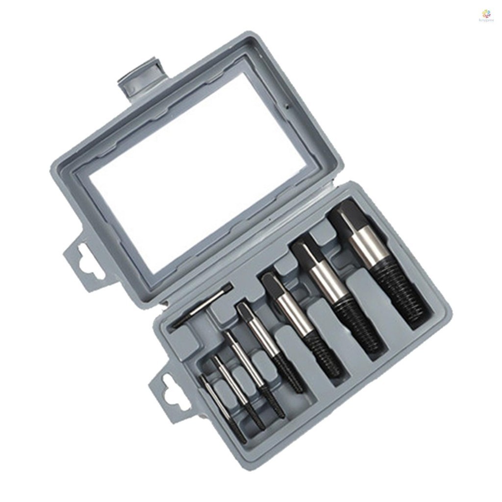 8 Pcs Damaged and Stripped Screw Extractor Set, Broken Bolt Extractor ...