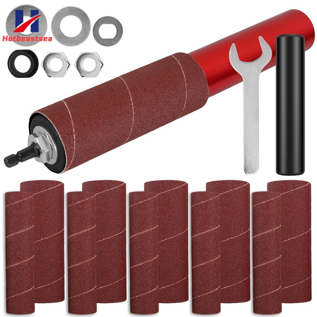 Drum Sander Set Portable Rubber Sanding Drum Hand-Held Spindle Sanding ...