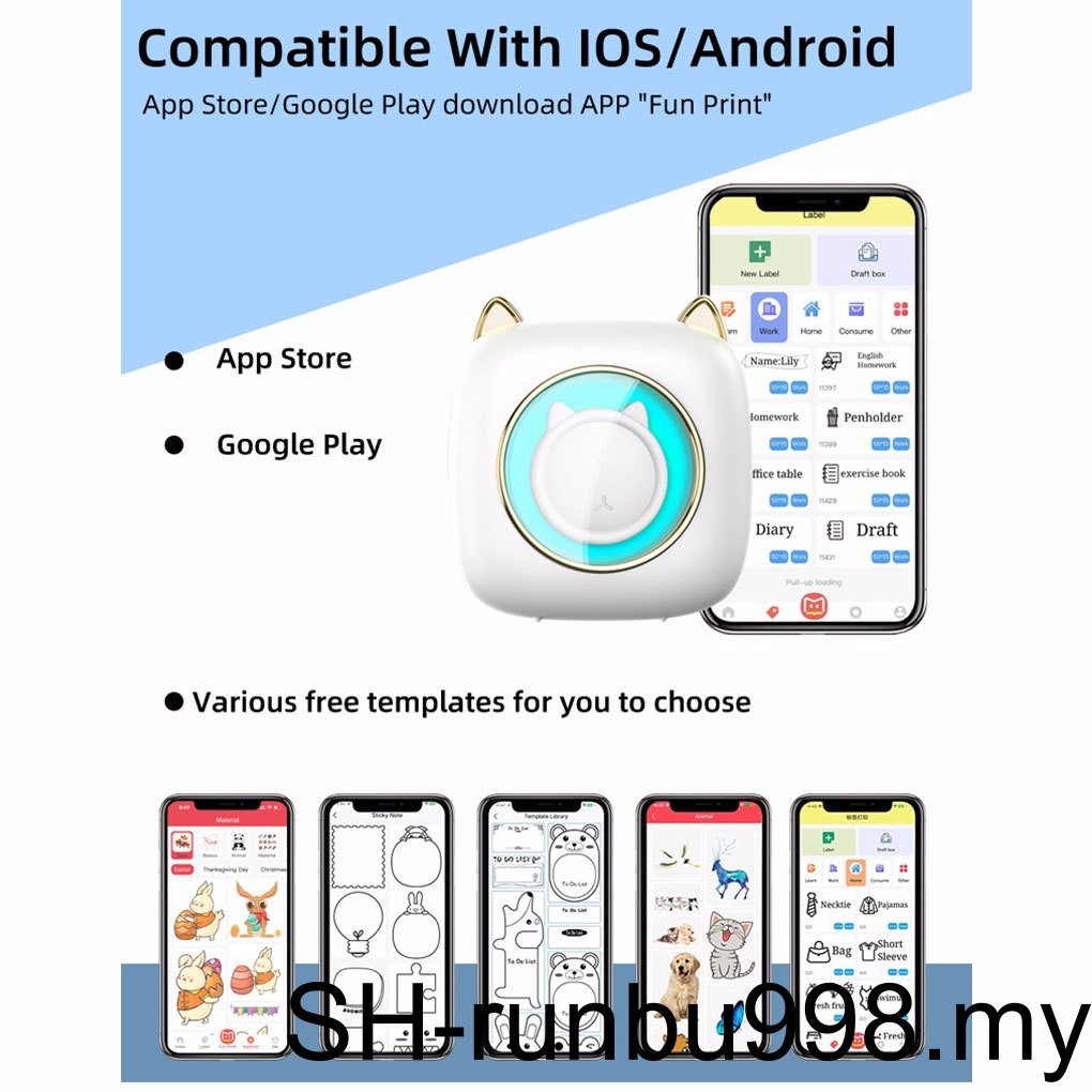 Mini Portable Printer Print Photos Anywhere Anytime Family Working ...