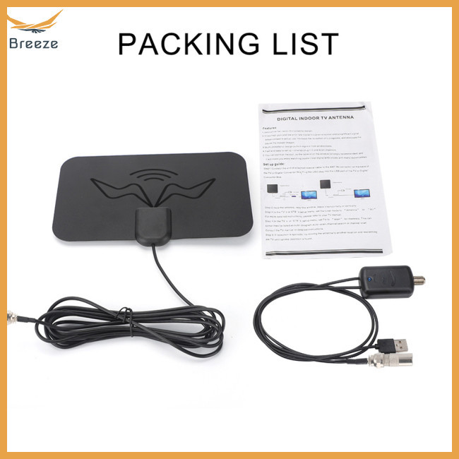 breeze 4k Indoor Digital TV Antenna High Gain 1080p Ultra HD DVB-T TV ...