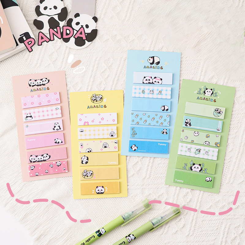 120 Sheets Adorable Cartoon Panda Index Sticky Notes for Students, Memo ...