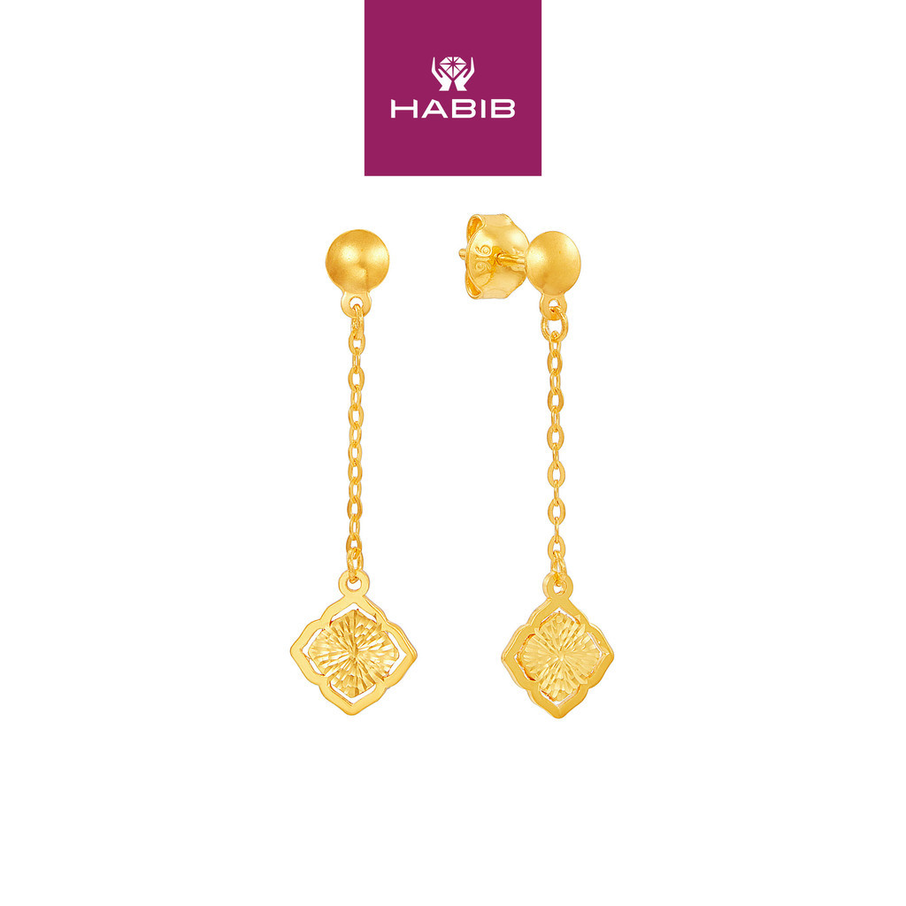 HABIB AL-ZAHRA | 916/22K Yellow Gold Earrings HLZE031224 | Shopee Malaysia