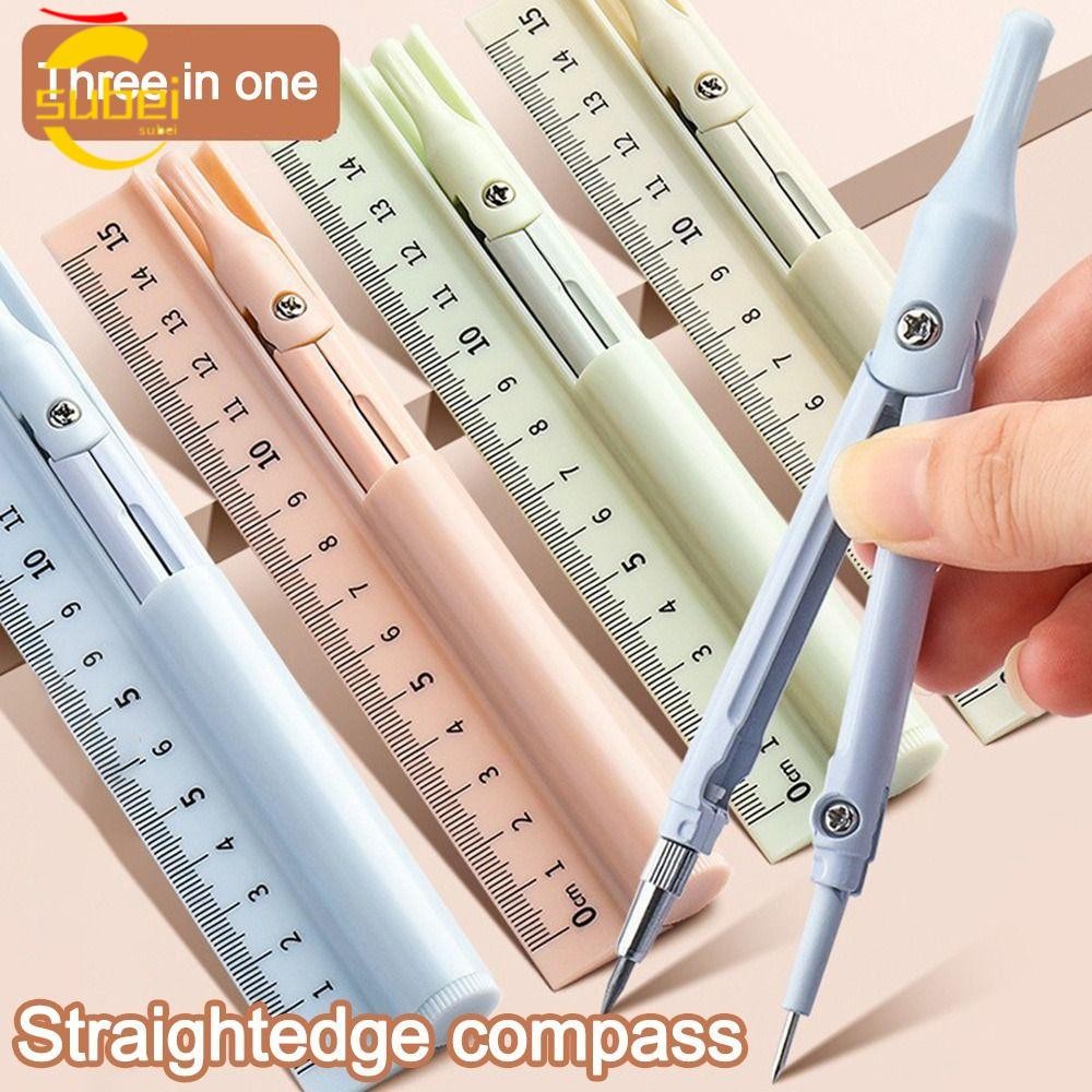 SUBEI1 Compass Ruler Set, Mathematics 3-in-1 Pencil Compass Kit, High ...