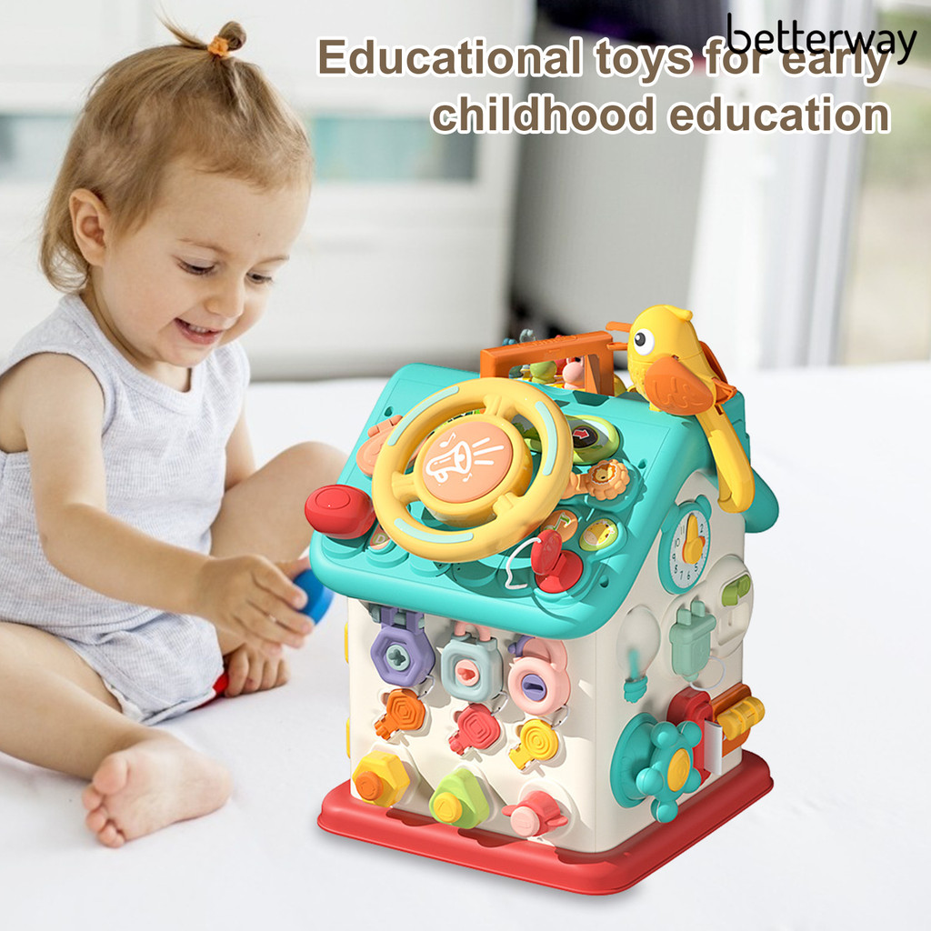 Betterway Toddler Six-sided Busy House with LED Light Fine Motor Skills ...