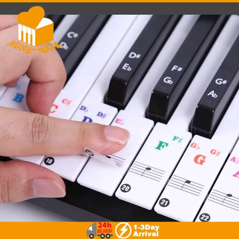 Piano Keyboard Stickers for 49 61 76 88 White and Black Keys Electronic ...