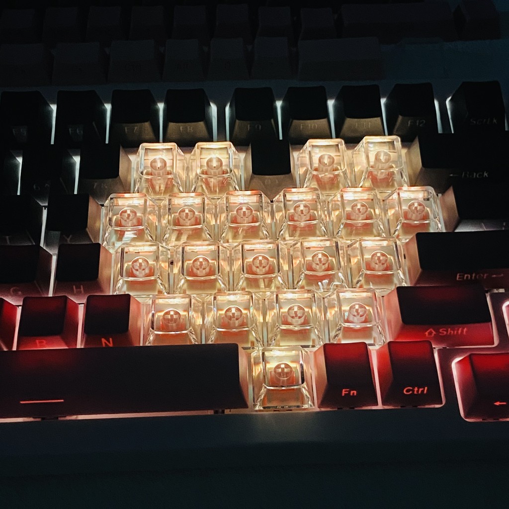 Transparent Heart Key Caps Mechanical Keyboard Translucent Gradient 134 ...