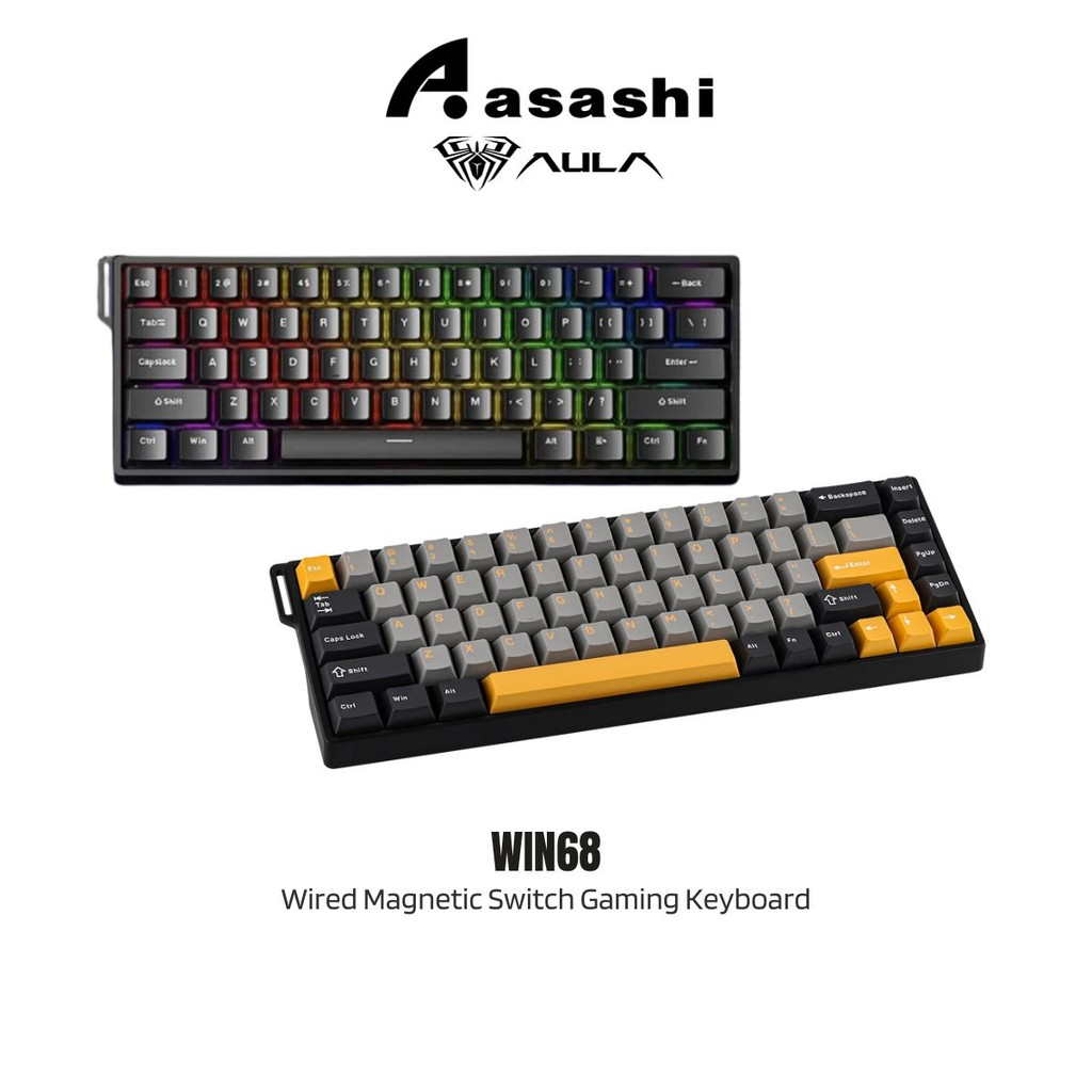 AULA WIN68 Wired Magnetic Switch Gaming Keyboard (65% Layout, Extreme ...