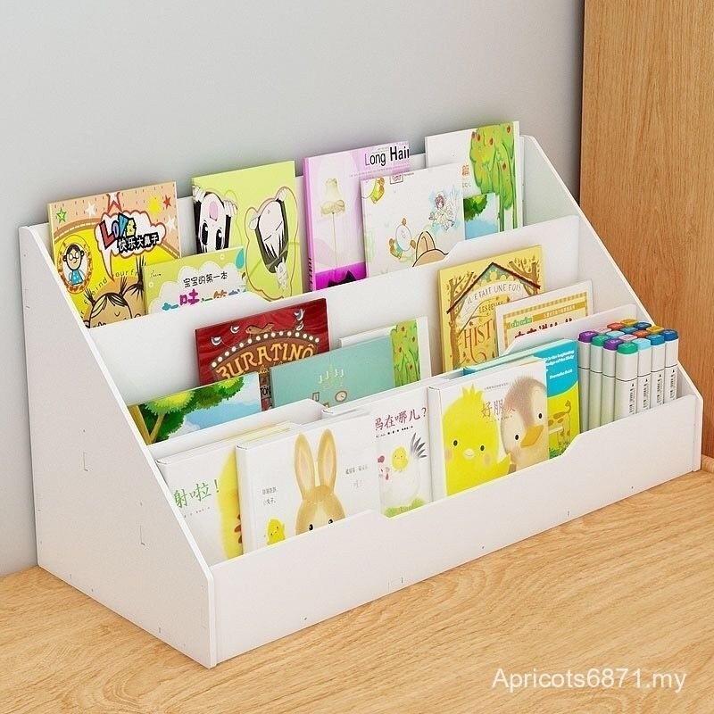 Picture book shelf kids reading rack storage rack table bay window ...