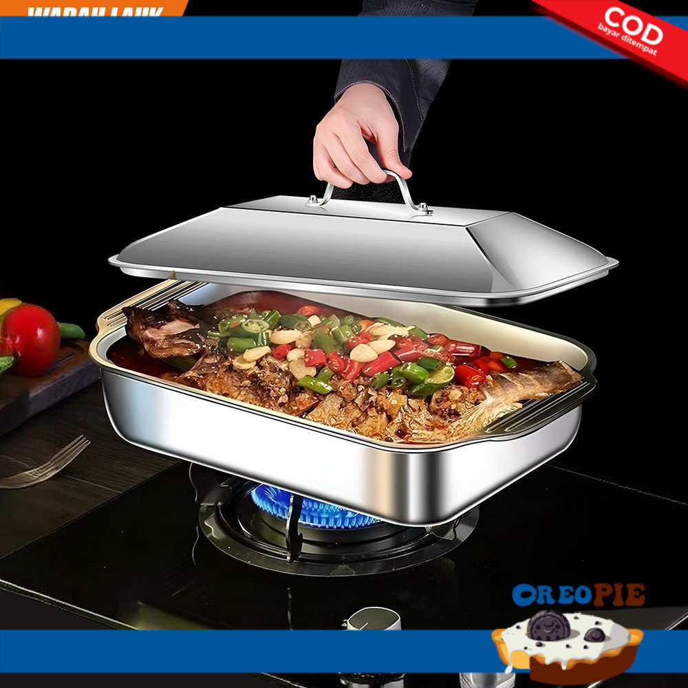 Stainless Pan Set Lid Side Dish Serving Container Luxury Buffet ...
