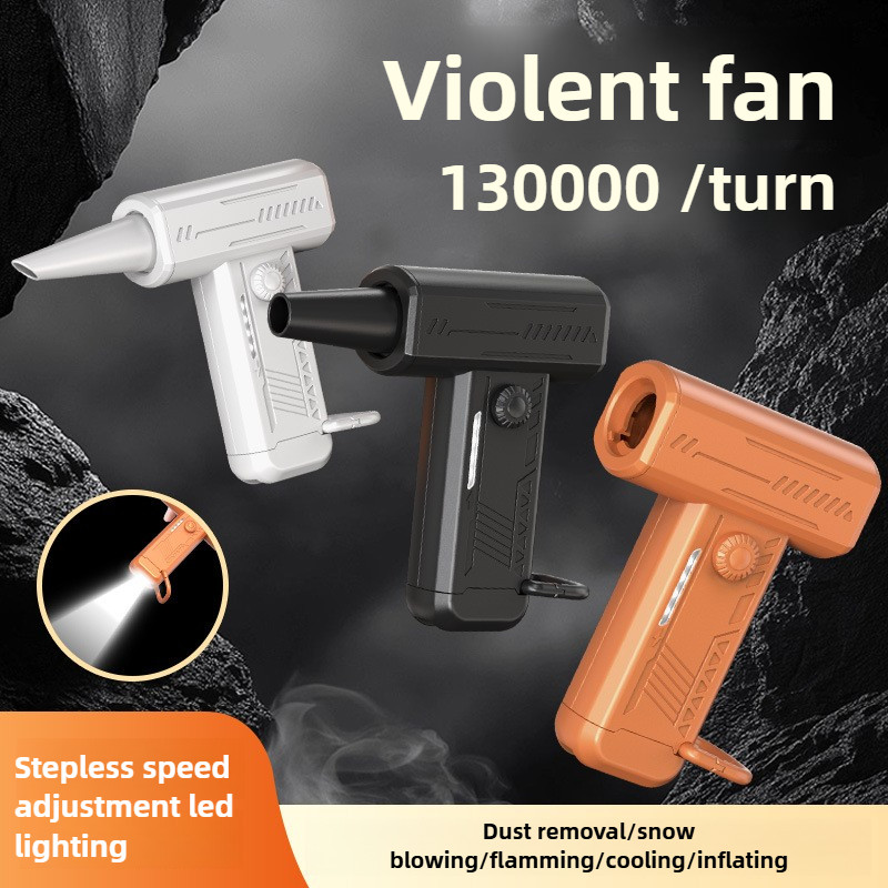 New High-Speed Turbo Fan 130,000 RPM Mini Handheld Dust Blower with LED ...