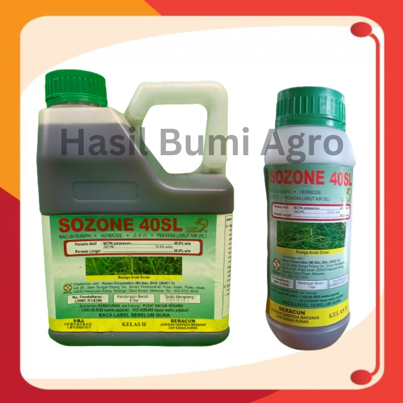 1L 4L SOZONE 40SL KENSO / Fezone / Rumput para/ keladi agas/ Racun ...