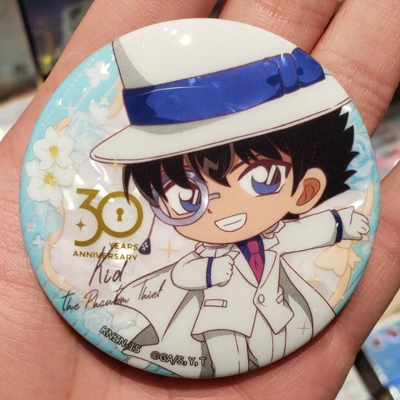 Detective Conan 30th Anniversary Kaito Kid Shinichi Kudo Chibi Badge ...
