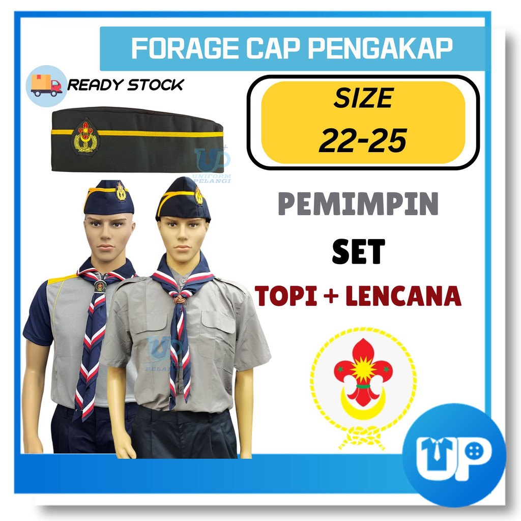 Forage Cap Pengakap Pemimpin Kelana Topi (dengan Lencana Topi) Topi ...