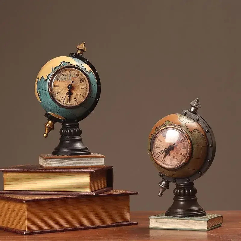 Vintage clock globe clock table desktop decorations | Shopee Malaysia