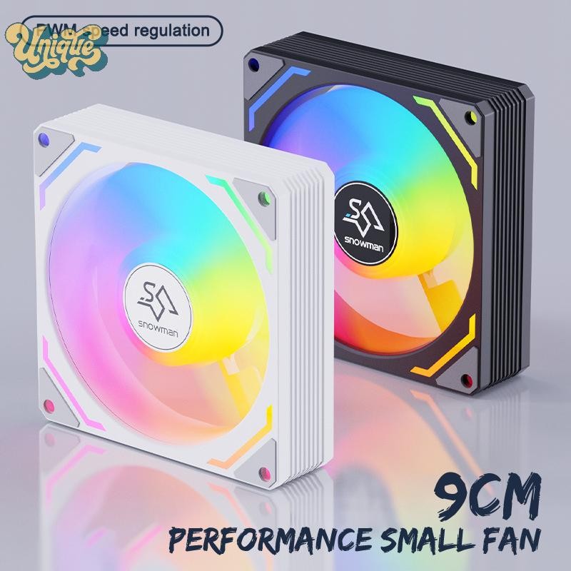(Unique) 9cm Computer Case Cooling Fans RGB Mute Colorful Atmosphere ...