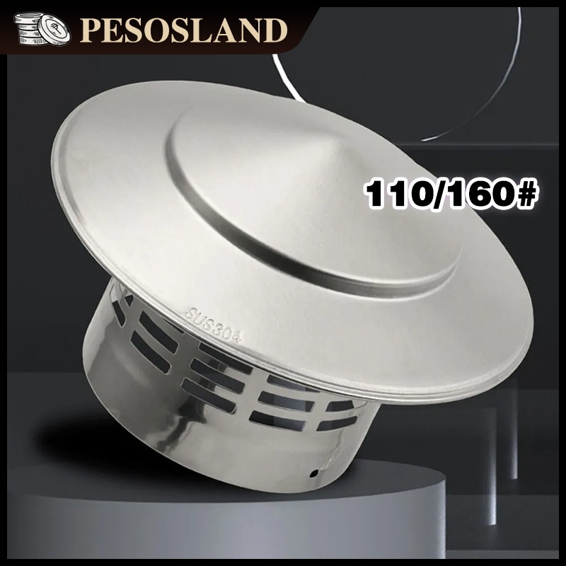 110/160MM Stainless Steel Chimney Cap Exterior Wall Fresh Air Outlet ...