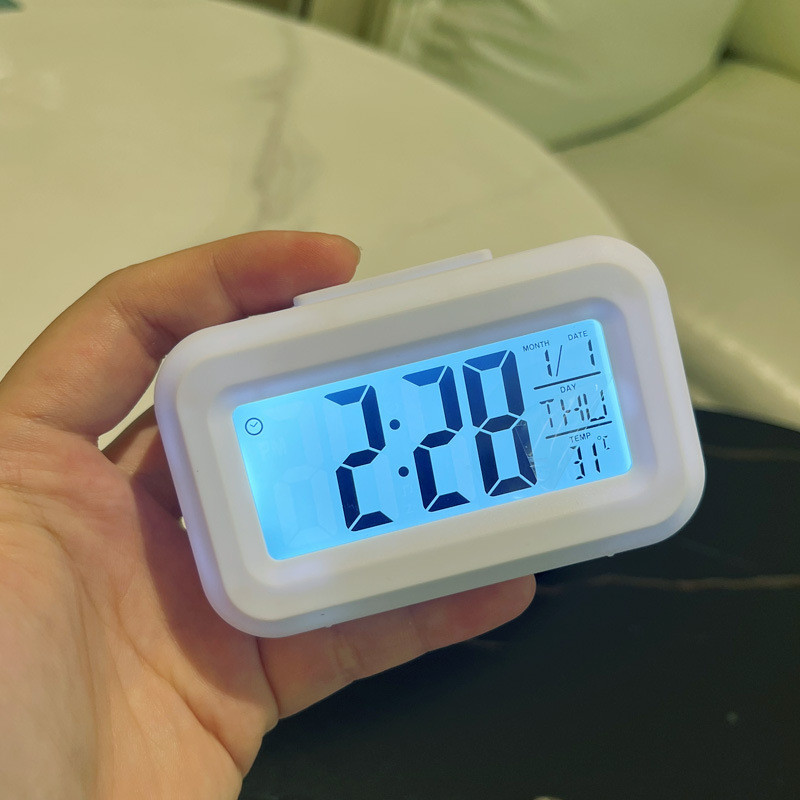 Multi-functional Digital LCD Smart Temperature Mute Backlight Alarm Clock Snooze Temperature ...