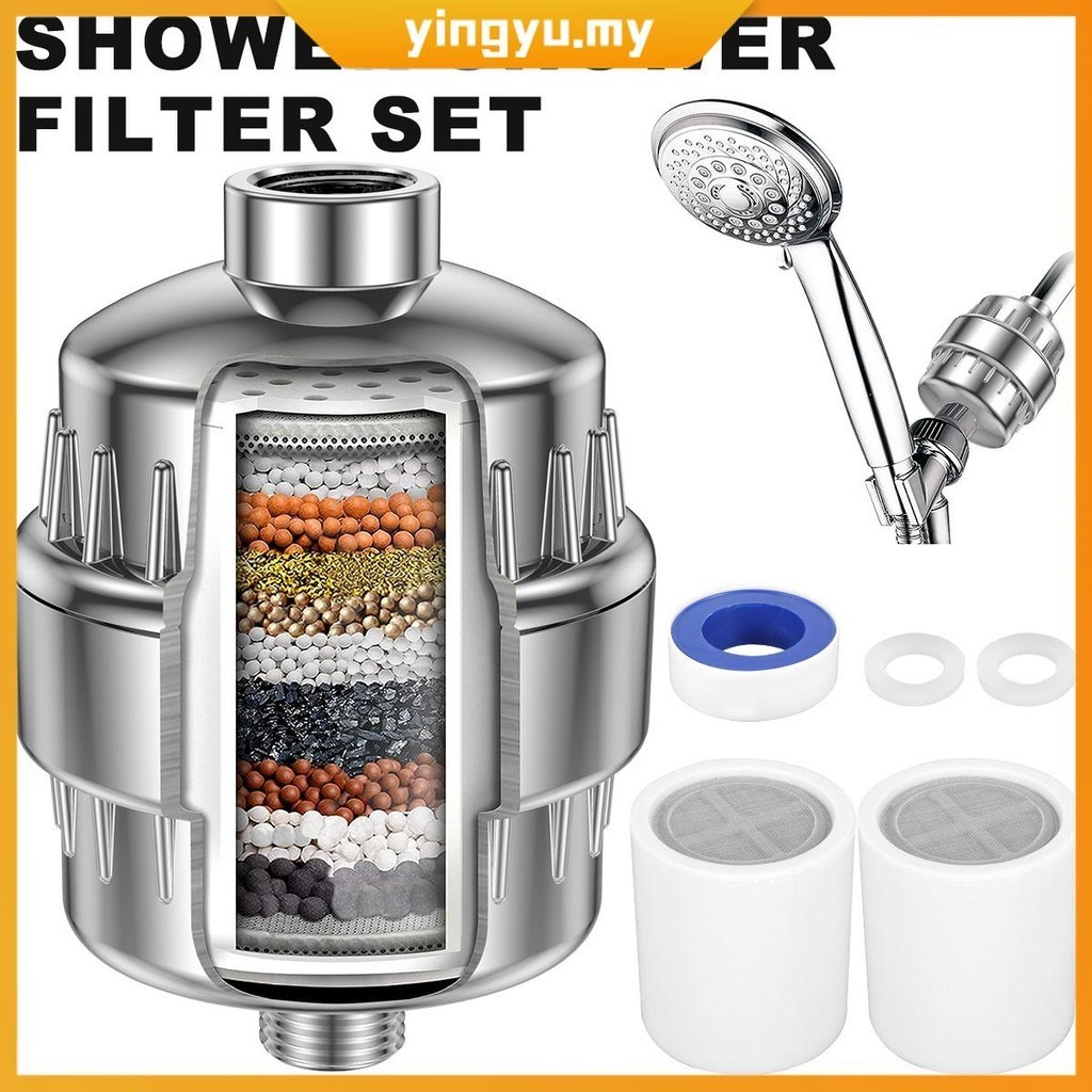 Shower Filter 20-Stage Showerhead Filter for Hard Water Stainless Steel ...