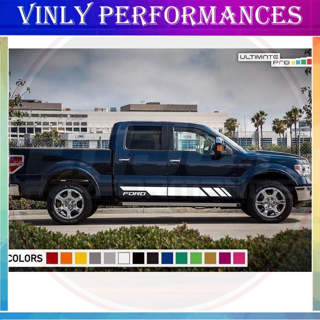 For 2x Decal Graphic Vinyl Side Rocker Stripes d F150 F-50 Grille ...
