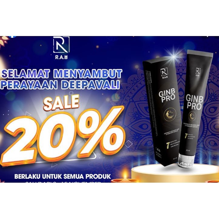 GINB PRO serum Ginseng beard and eyebrow growth serum / pelebat janggut ...