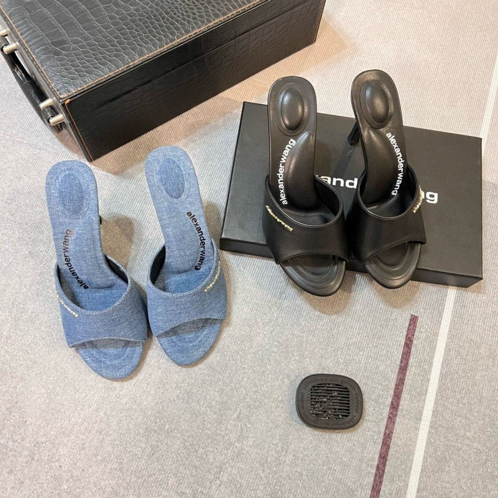 2024 Spring Summer New Style Slippers Ladies Stiletto Metal Letter ...