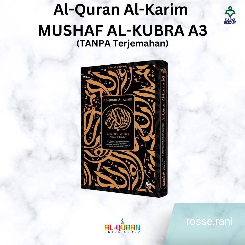 KARYA BESTARI: Mushaf Al-Kubra A3 (Hard Cover) Khat Resam Uthmani ...