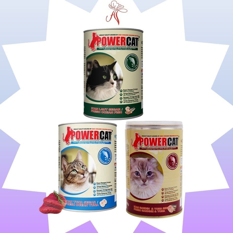 Power Cat Fresh Ocean In Can Tuna/ Fish/ Sardin & Tuna 400GM | Shopee ...