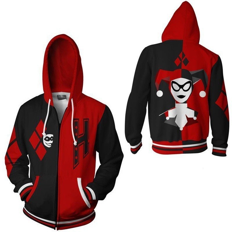 3D Printed Suicide Squad Jacket Harley Quinn Hoodie Harleen Quinzel ...