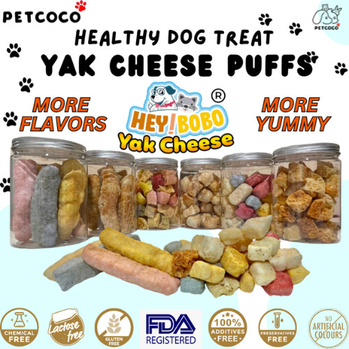 PetCoCo 🐾 HEY!BOBO Yak Cheese Puff Assorted Flavors Various Shapes ...