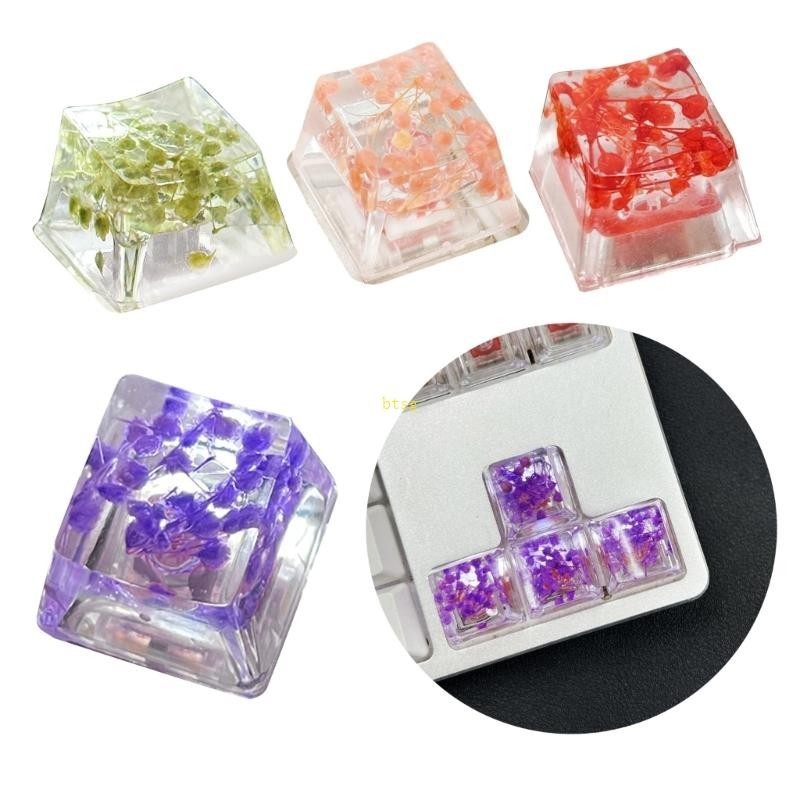 BT Colorful Dry Flowers Resin Keycap for Mechanical Keyboard with ...
