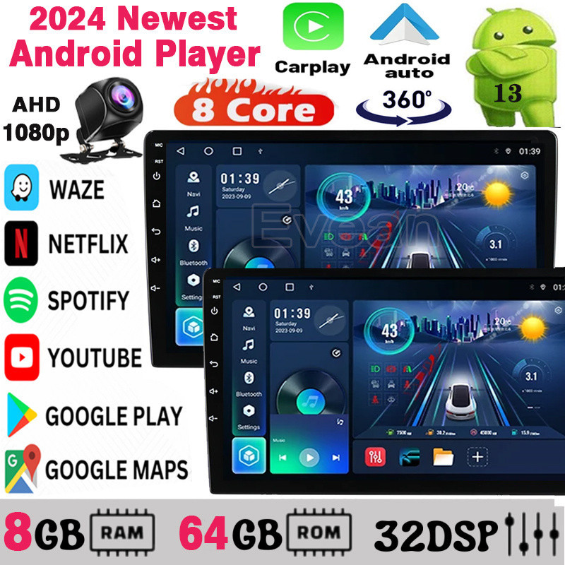 [8GB RAM+64GB ROM 8Core]2024 Newest Android Player 9"10 inch Car Radio ...