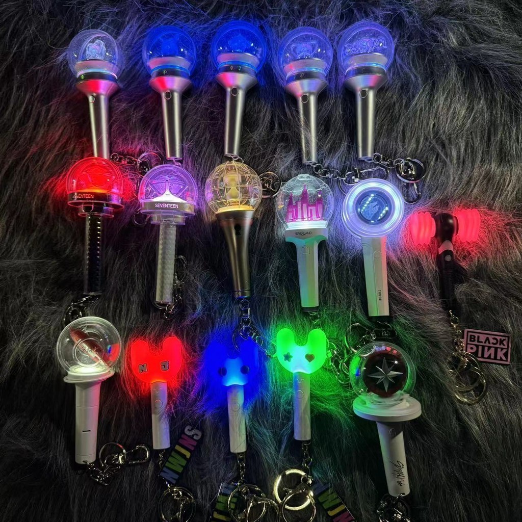 KPOP BLACKPINK SVT EN TWICE Stray Kids NJ ATEEZ Mini Lightstick Key ...