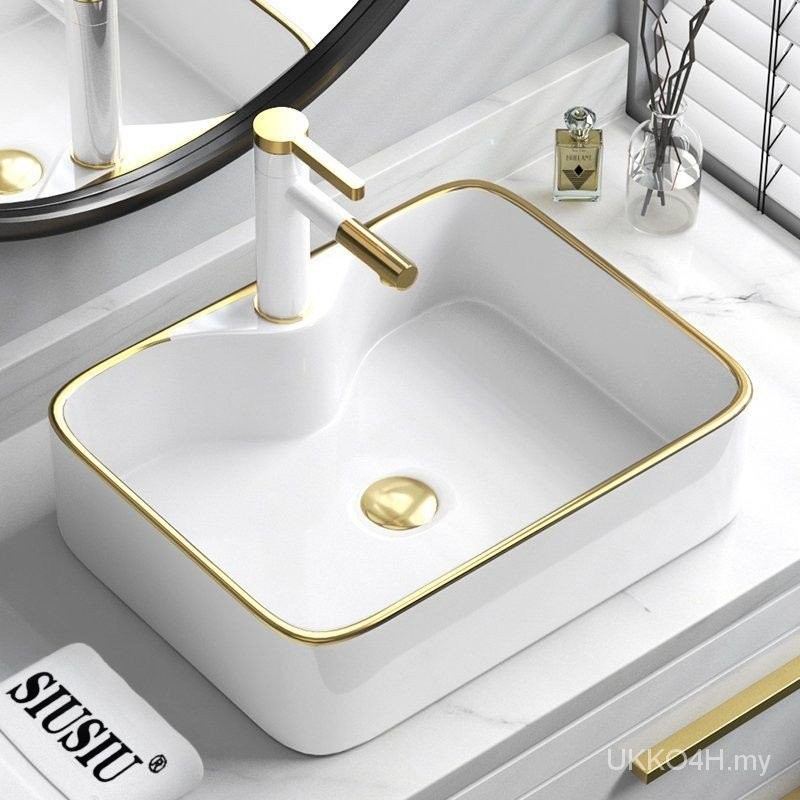 Medium 48cm Washbasin Ceramic Countertop Basin Rectangular Washbasin ...