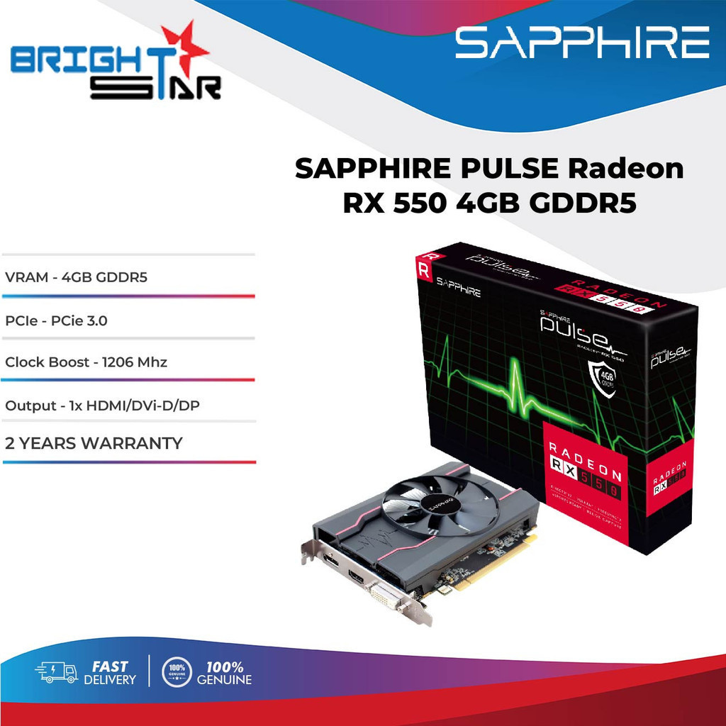 SAPPHIRE PULSE Radeon RX 550 4GB GDDR5 Graphics Card | Shopee Malaysia