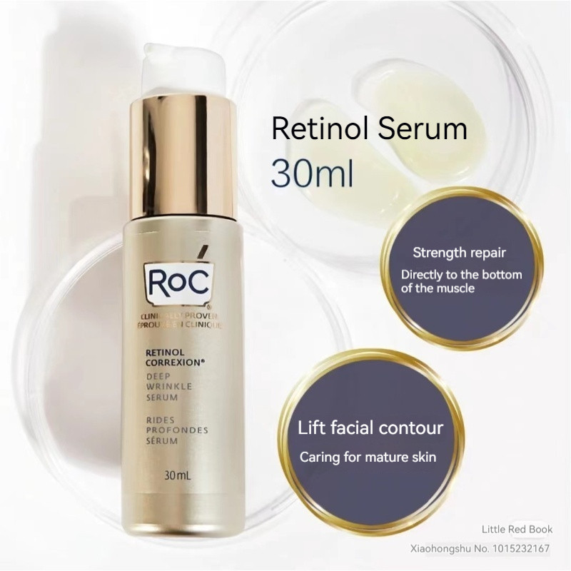ROC Retinol Intensive Anti-Wrinkle Serum Night Exfoliating Smoothing Fine Lines Repairing Skin ...