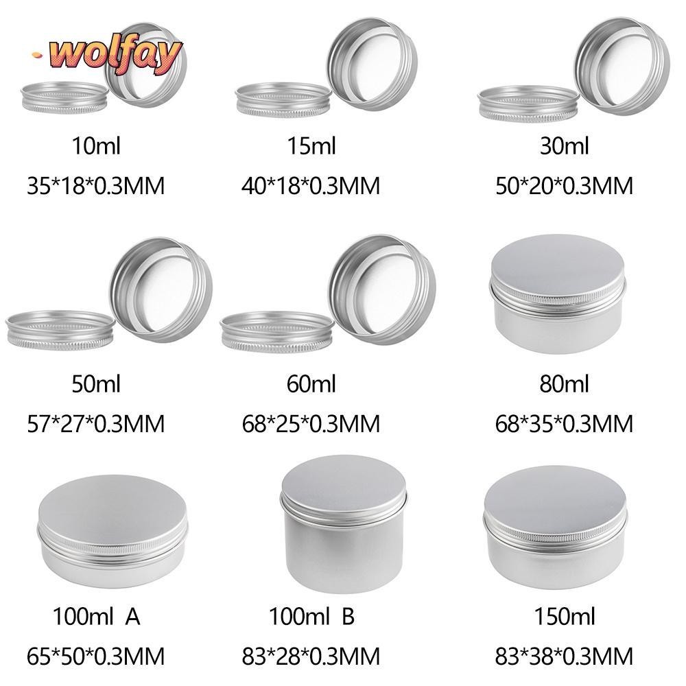 WOLFAY Empty Aluminium Bottles Reusable Sample Canisters Cap Packaging ...