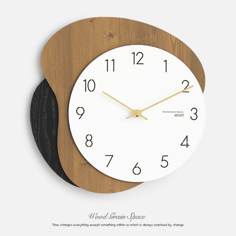 Modern Digital Minimalist Clock 38CM Wood Wall Clock Creative Wall ...
