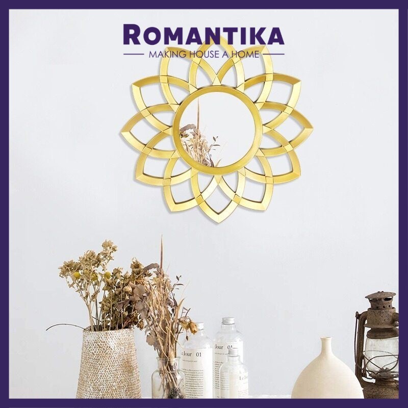 Romantika Wall Mirror Petal Graphic Wall decoration Mirror Frame ...