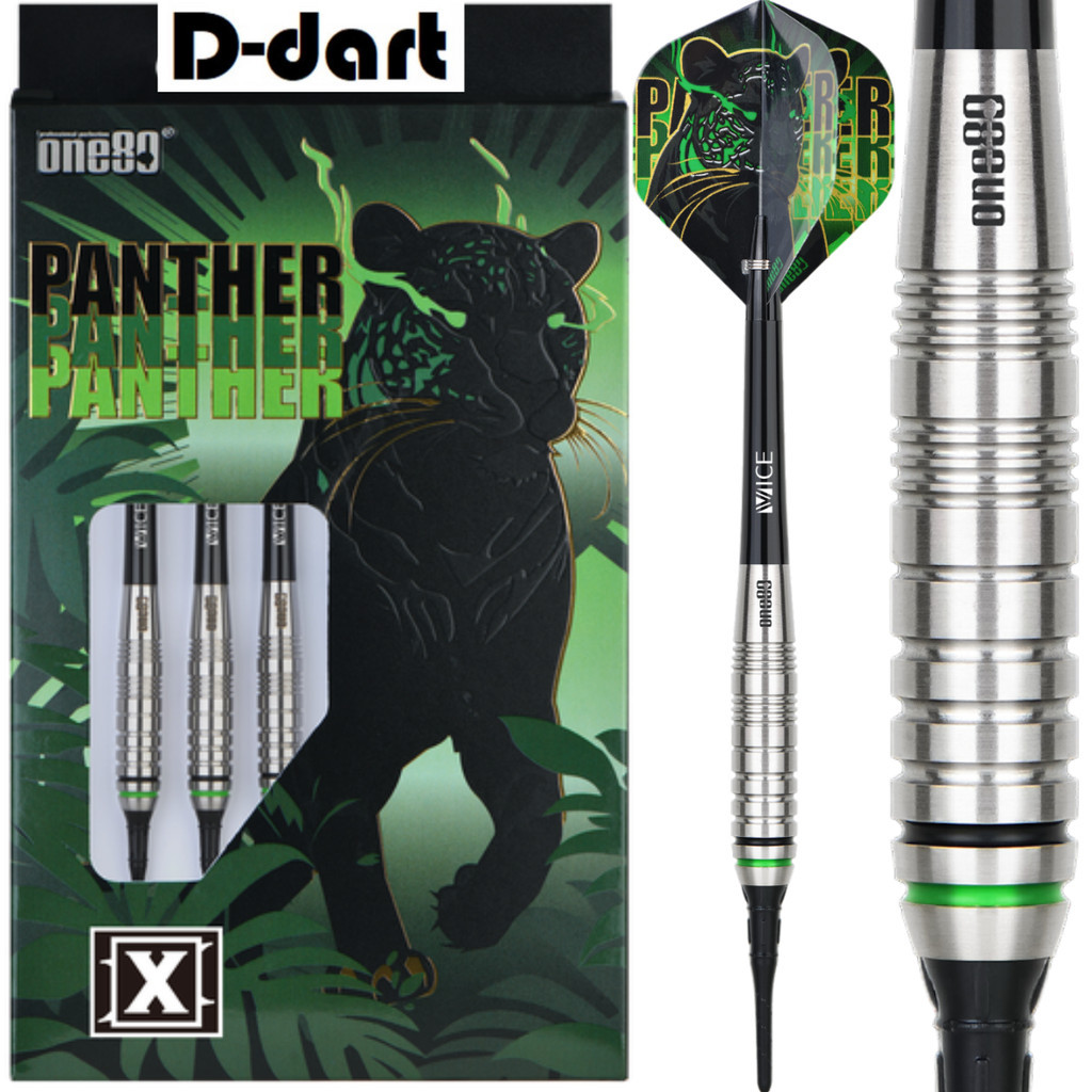 ONE80 SOFT TIP DARTS - 16G/18G Panther X 80% Tungsten Soft Dart Set ...