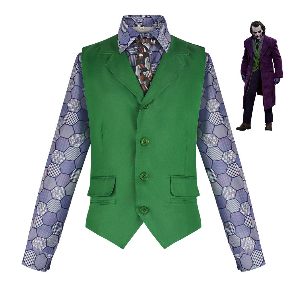 Halloween cosplay costume Batman The Dark Knight Heath Ledger Joker ...