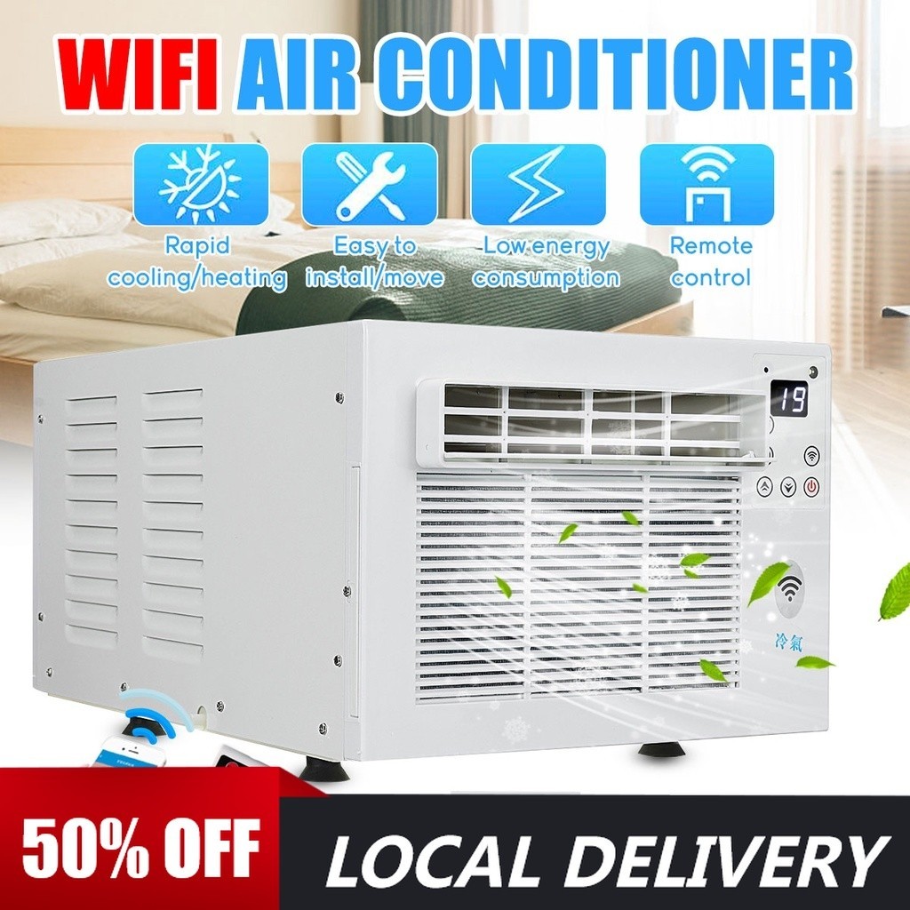 1100W Air Conditioner 24-hour Timer with WiFi Remote Control LED ...
